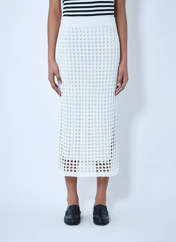 Max Mara Open-knit Crochet Midi Skirt