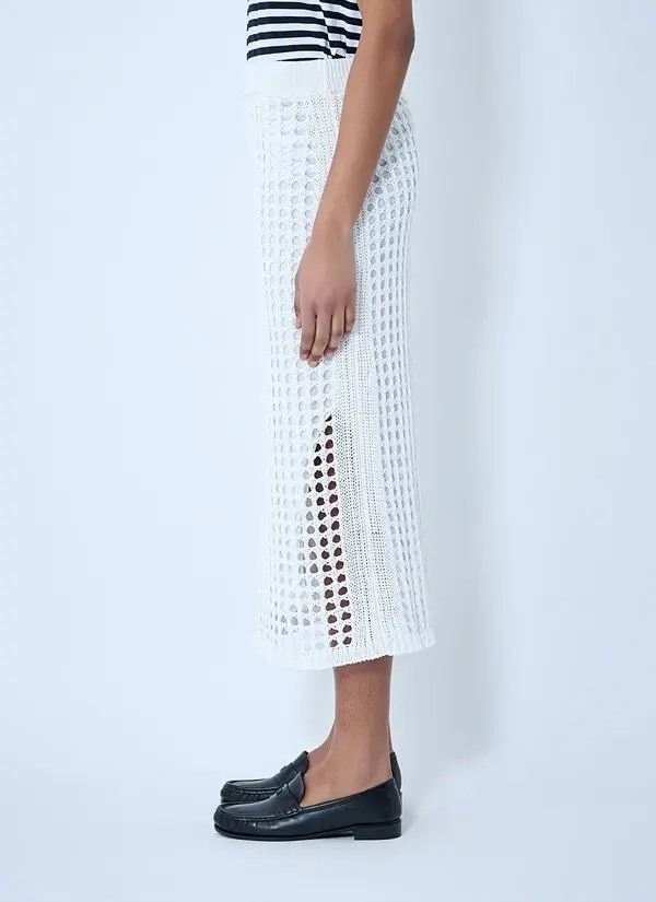 Max Mara Open-knit Crochet Midi Skirt