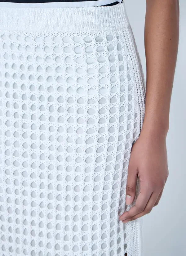 Max Mara Open-knit Crochet Midi Skirt