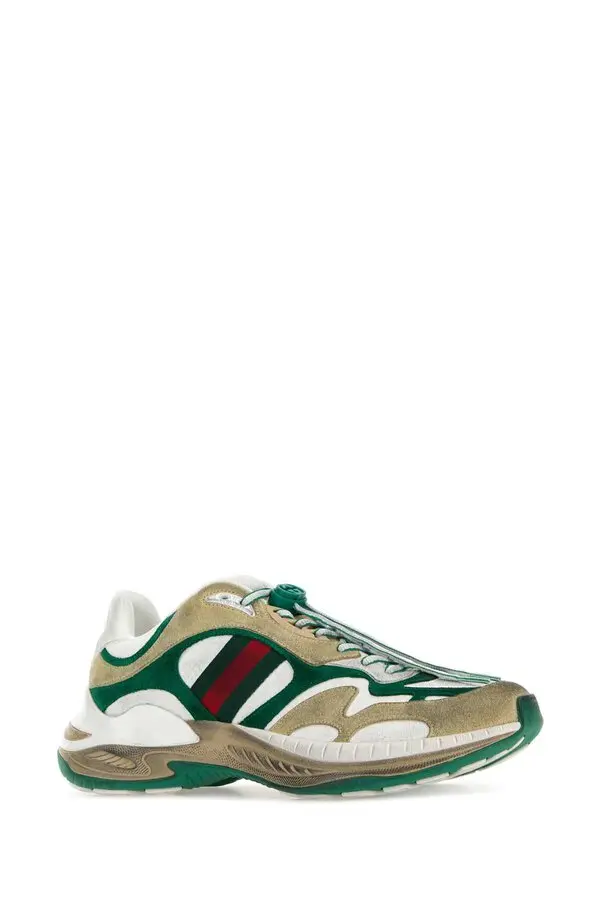 Gucci Gg Fabric And Suede Lace-up Sneakers