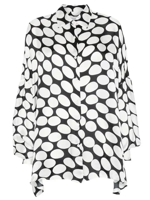 Dries Van Noten Polka Dot Viscose Shirt - Black