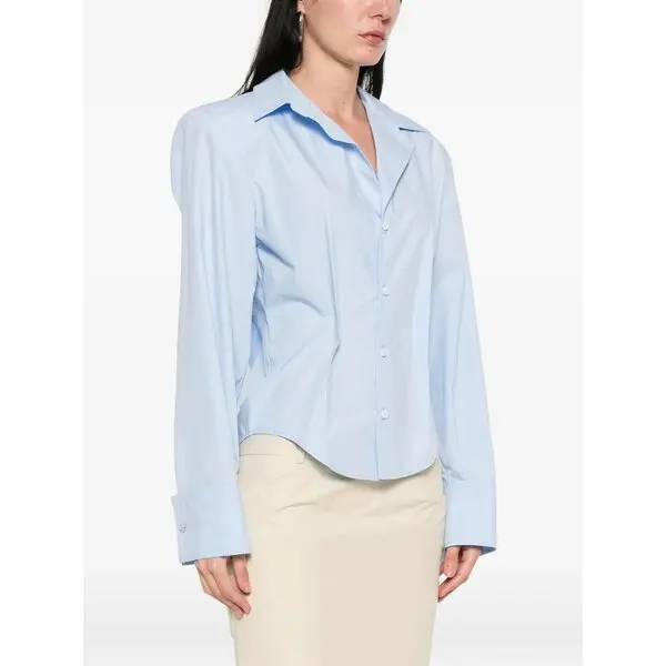 Attico Light Cotton Shirt With Pointed Collar