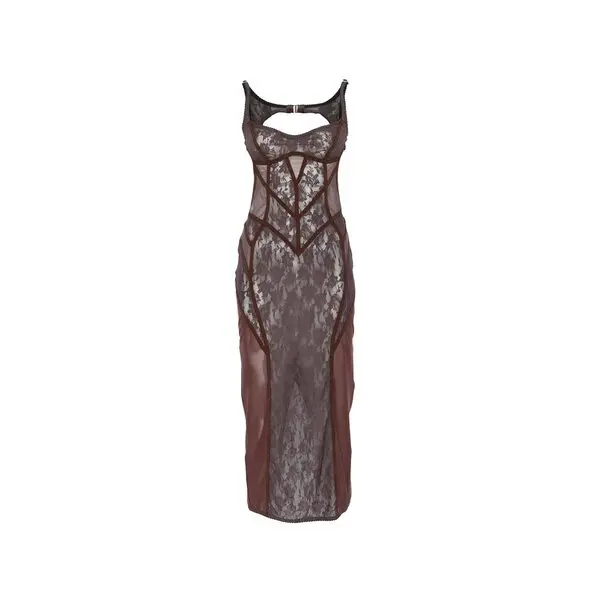 Attico Paneled Lace Cocktail Dress