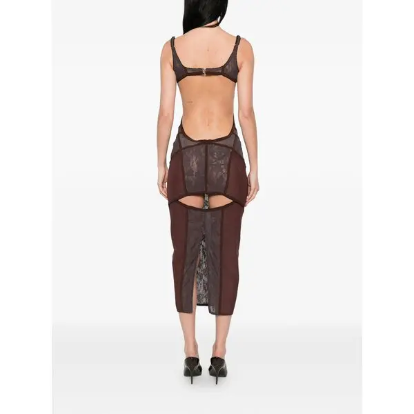 Attico Paneled Lace Cocktail Dress