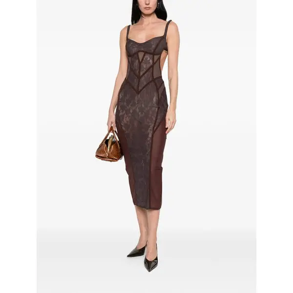 Attico Paneled Lace Cocktail Dress
