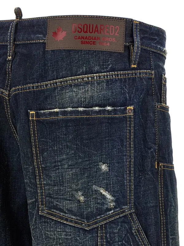 Dsquared2 Loose Carpenter Jeans With Distressed Treatment