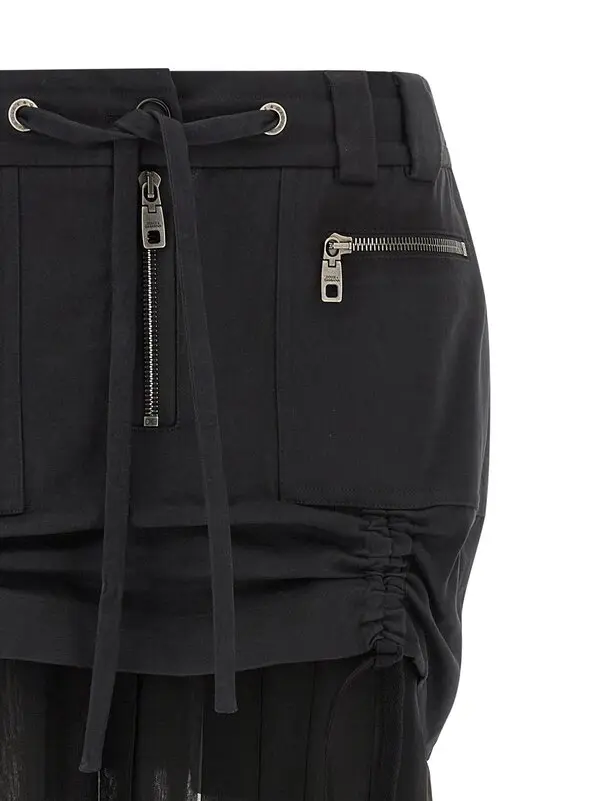 Dolce & Gabbana Twill And Chiffon Midi Skirt