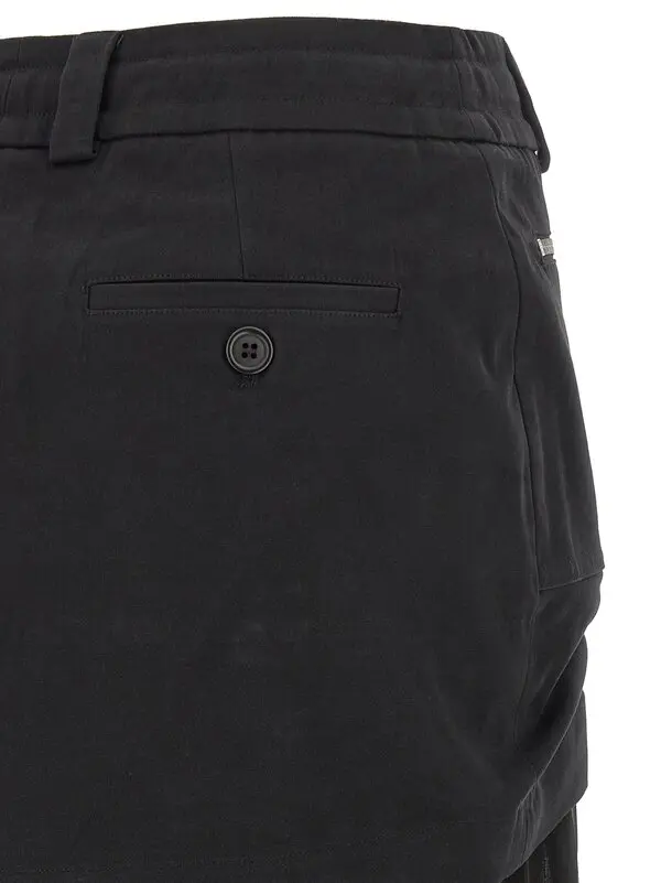 Dolce & Gabbana Twill And Chiffon Midi Skirt