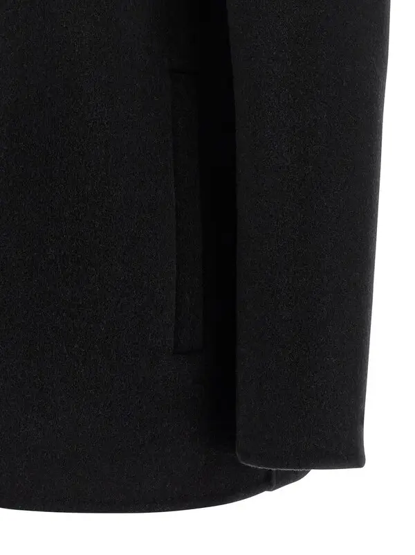 Burberry Double Face Wool Twill Jacket With Check Lining