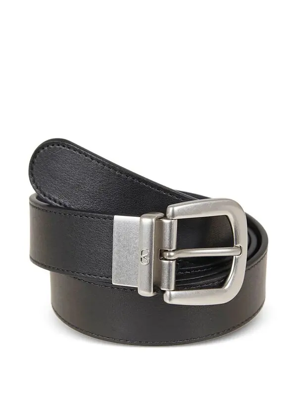 Valentino Garavani Mini V Logo Reversible Leather Belt