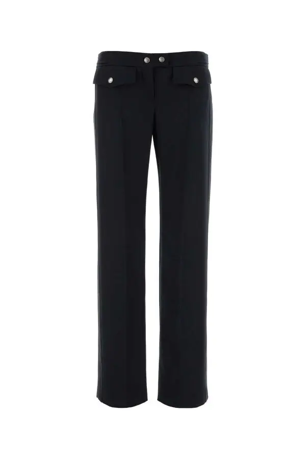 Alexander McQueen Navy Wool Tailored Trousers - Blue