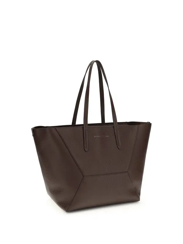 Brunello Cucinelli Leather Tote Bag - Brown
