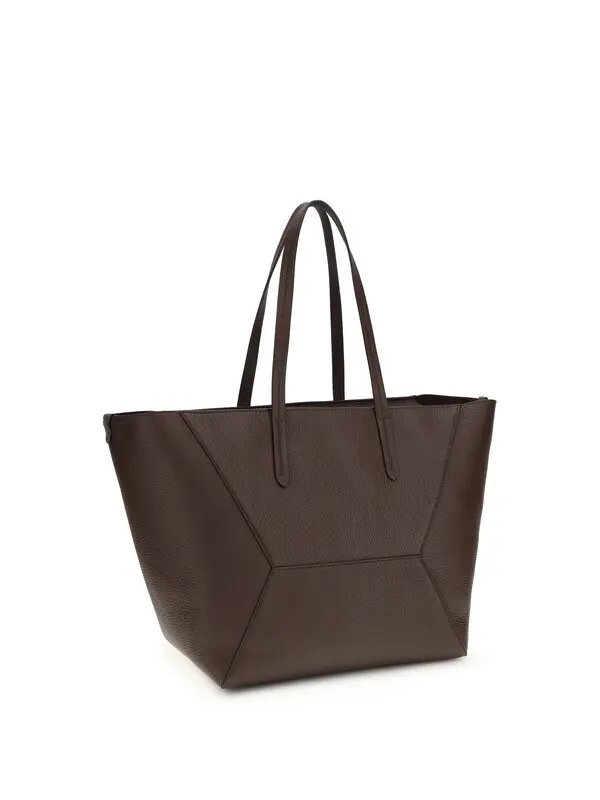 Brunello Cucinelli Leather Tote Bag - Brown