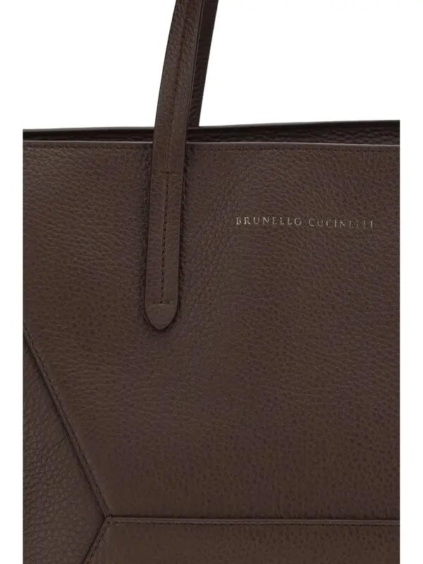 Brunello Cucinelli Leather Tote Bag - Brown