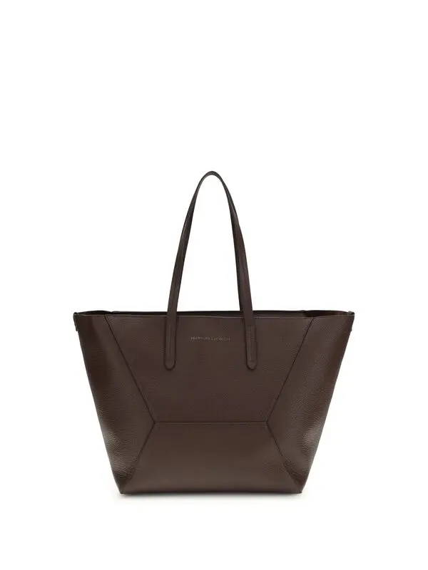 Brunello Cucinelli Leather Tote Bag - Brown