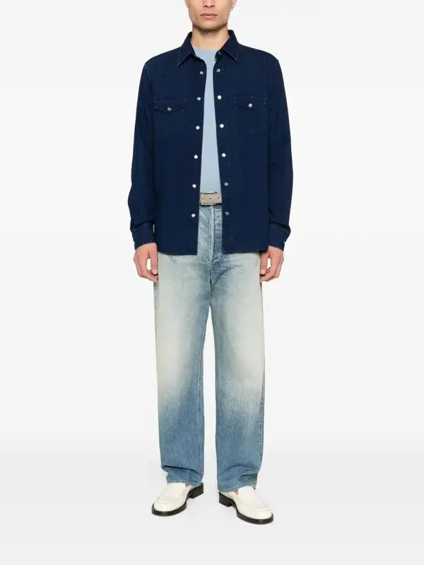 TOM FORD Shirt With Chest Pocket - Blue