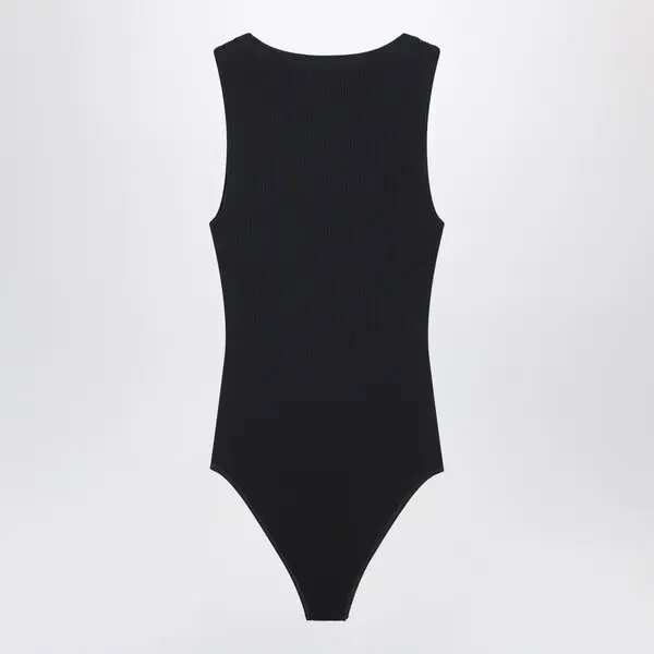 Alaïa Ribbed Knit Bodysuit - Black