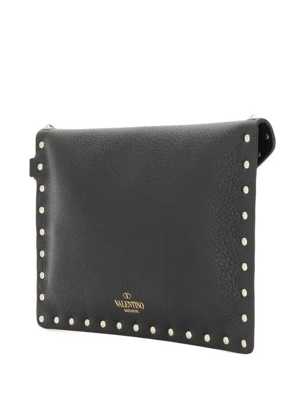 Valentino Garavani Rockstud Grainy Leather Pouch - Black