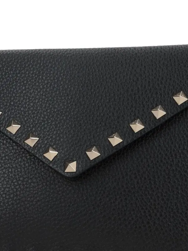 Valentino Garavani Rockstud Grainy Leather Pouch - Black