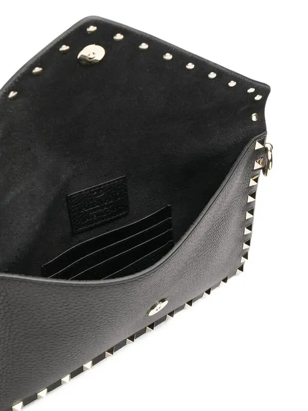Valentino Garavani Rockstud Grainy Leather Pouch - Black