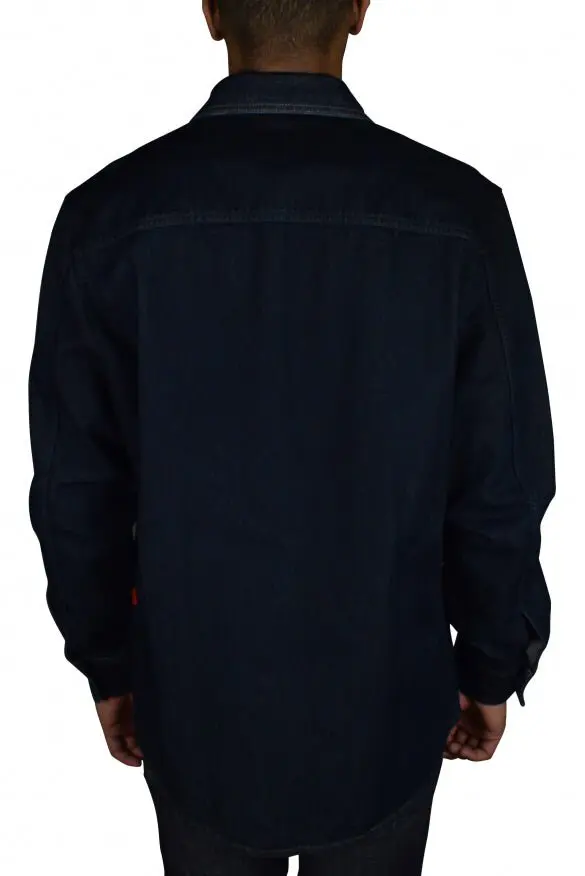 Valentino Garavani Denim Jacket With Red Logo Print - Blue