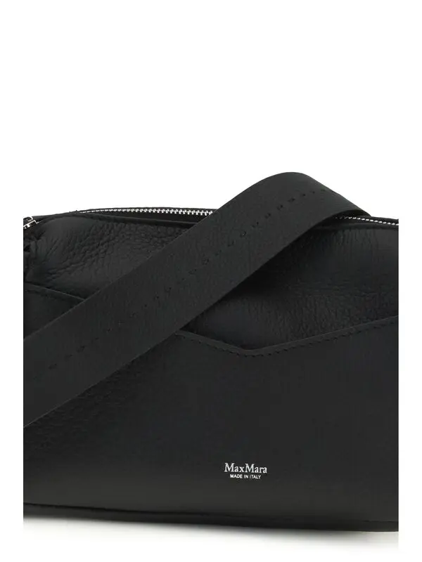Max Mara Skipper Leather Shoulder Bag - Black