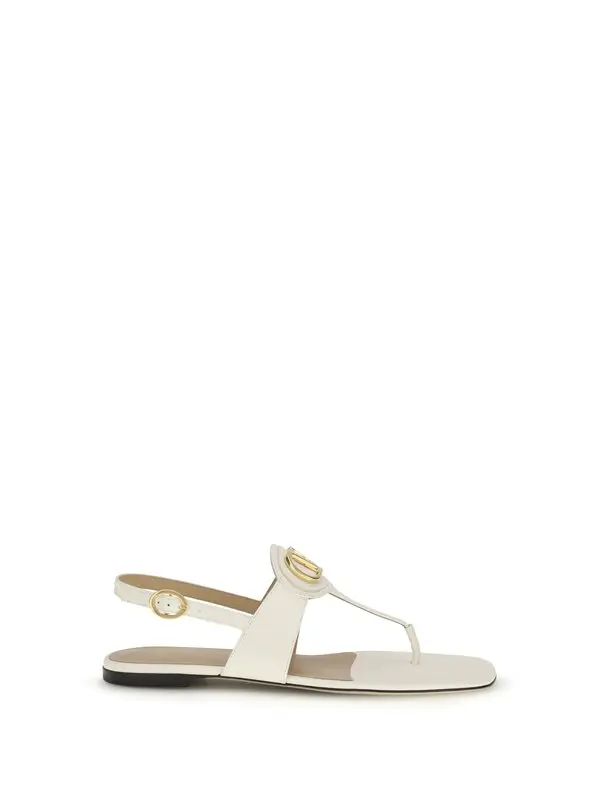 Valentino Garavani Leather Thong Sandals With Vlogo Signature