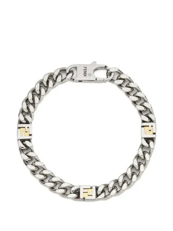 Fendi Ff Cube Chain Bracelet - Silver