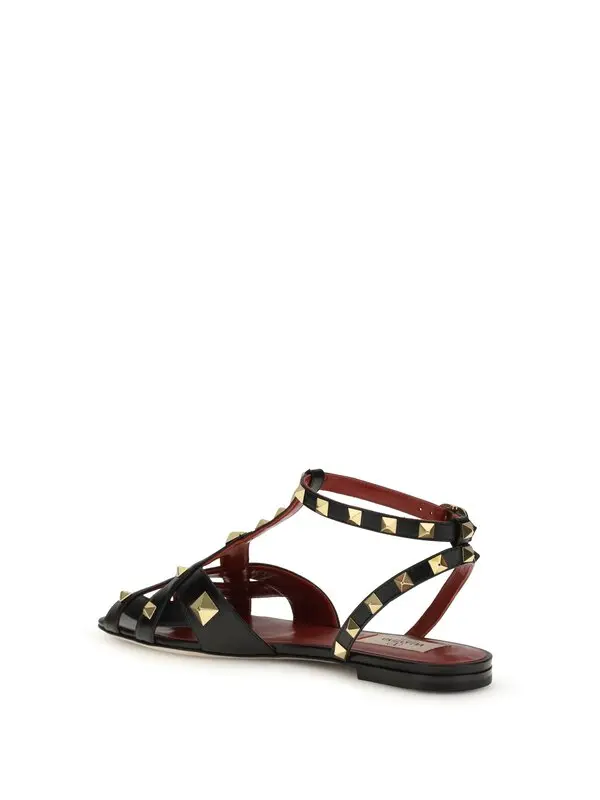 Valentino Garavani Studded Leather Sandals - Black