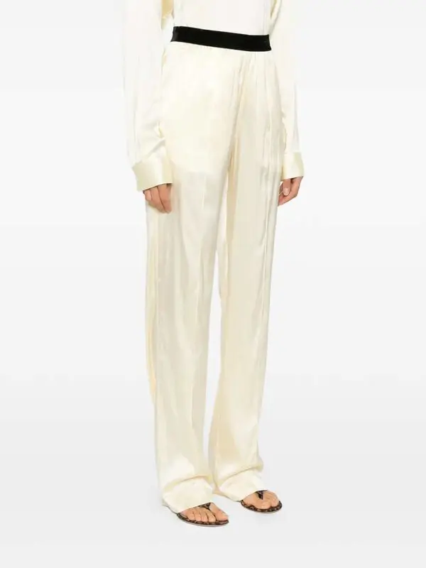 TOM FORD Velvet Waistband Silk Blend Trousers - Multicolor