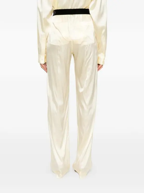 TOM FORD Velvet Waistband Silk Blend Trousers - Multicolor