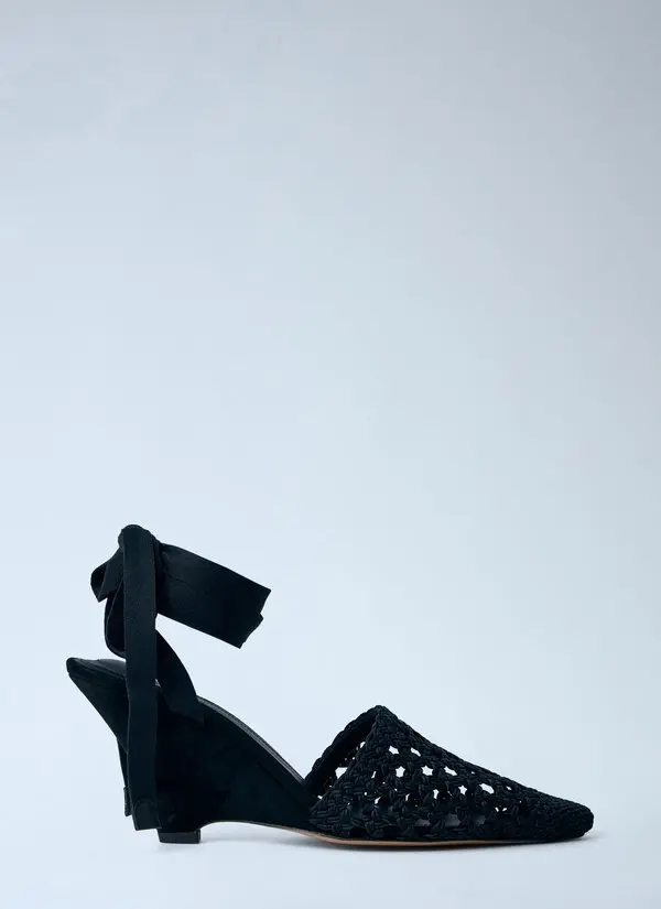 Jacquemus Woven Wedge Sandals With Tie Fastening