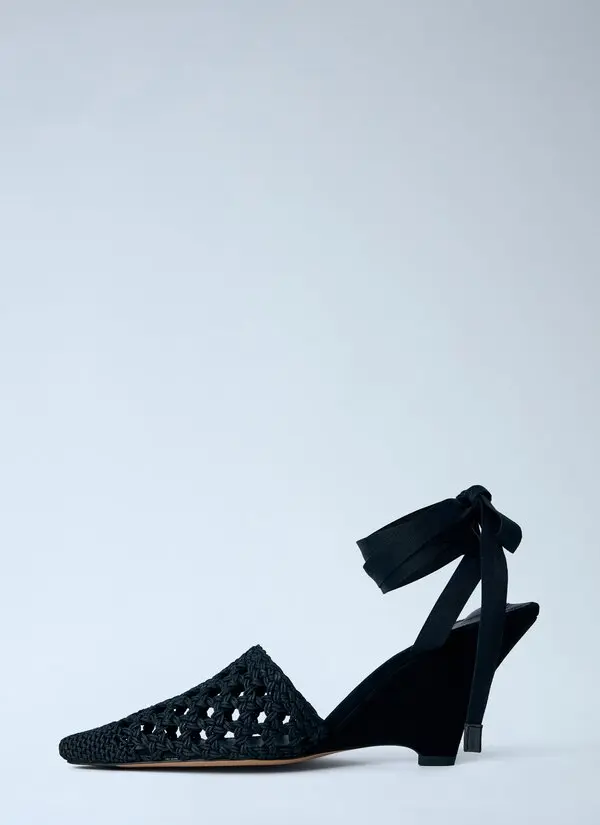 Jacquemus Woven Wedge Sandals With Tie Fastening