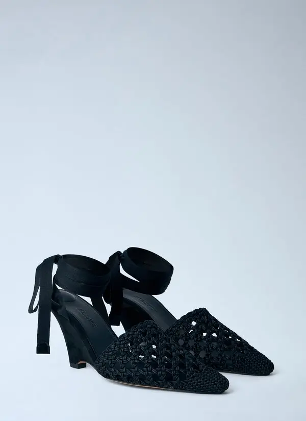 Jacquemus Woven Wedge Sandals With Tie Fastening