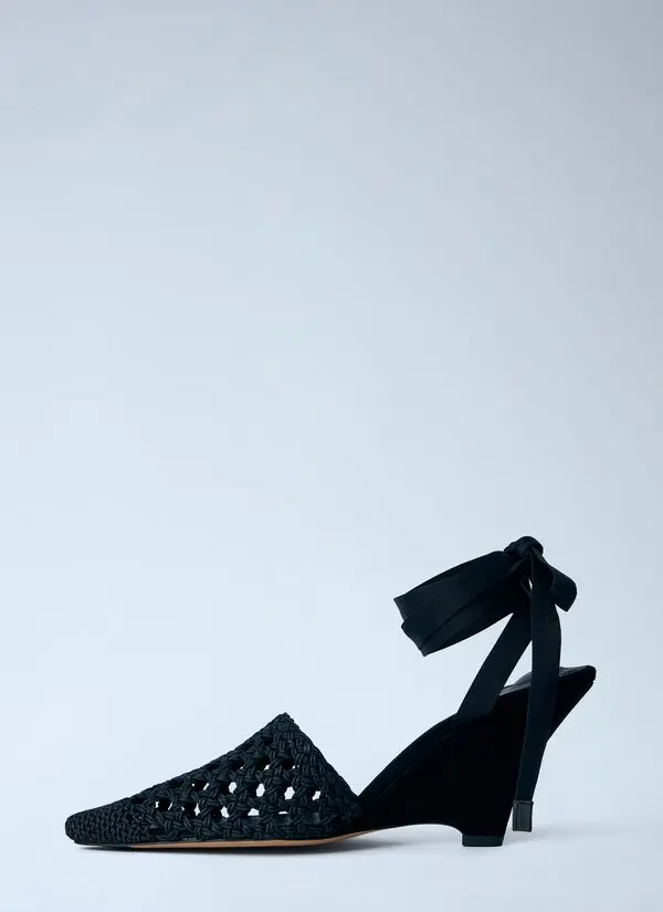 Jacquemus Woven Wedge Sandals With Tie Fastening