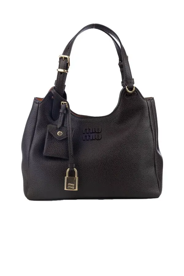 Miu Miu Shopper Bag With Gold Tone Lock