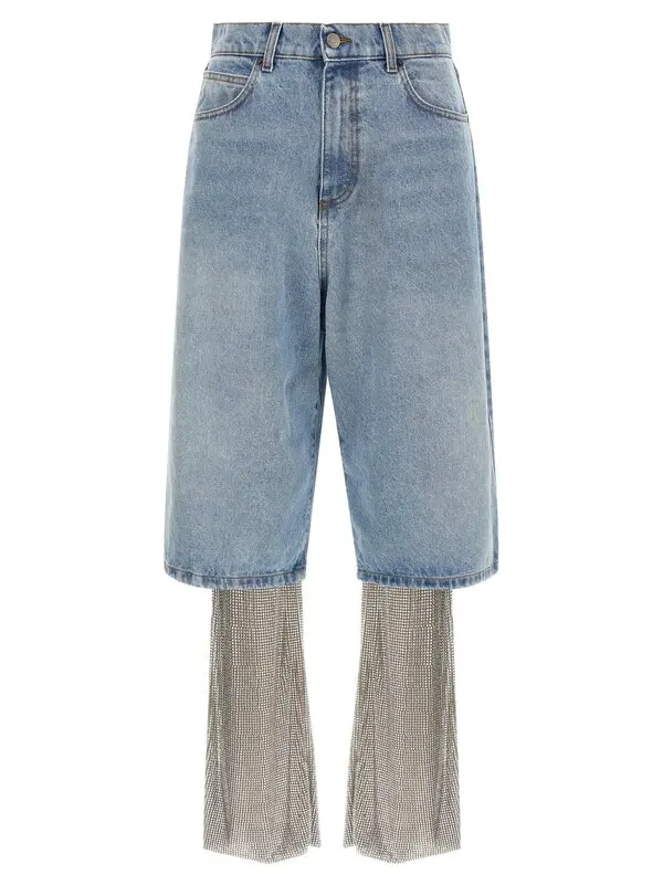 Giuseppe Di Morabito Crystal Embellished Jeans With Leggings - Multicolor