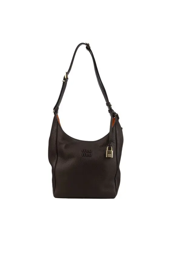 Miu Miu Leather Shoulder Bag With Lock Detail