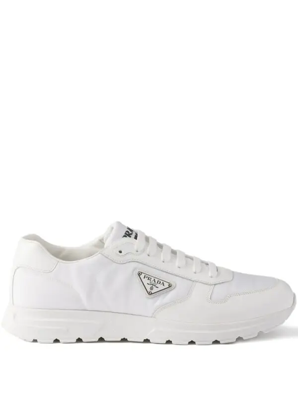 Prada Re-nylon And Brushed Leather Sneakers - White