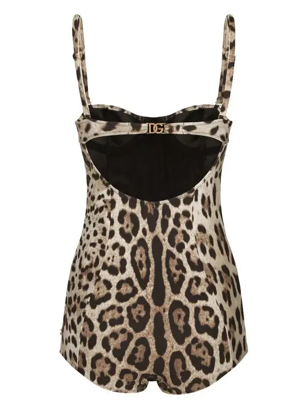 Dolce & Gabbana Leopard Print Swimsuit - Multicolor