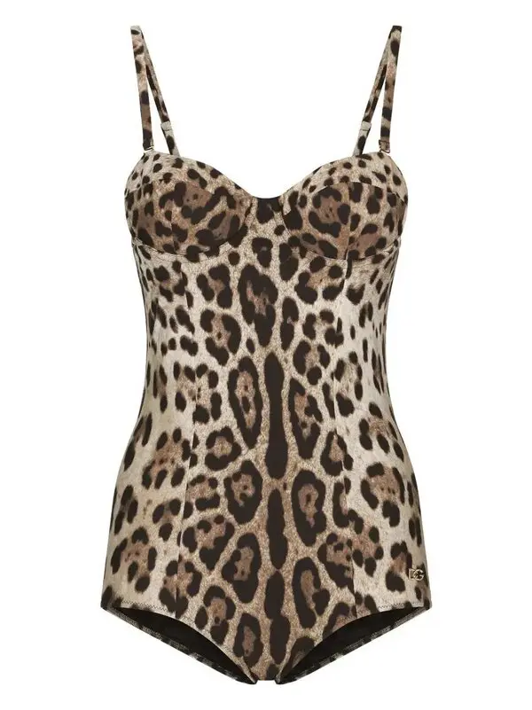 Dolce & Gabbana Leopard Print Swimsuit - Multicolor