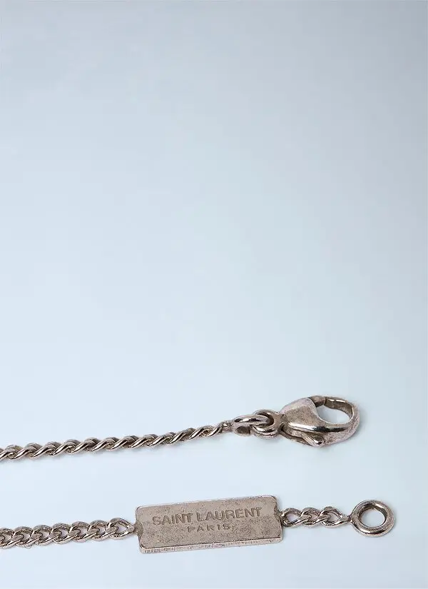 Saint Laurent Cassandre Charm Bracelet With Crystal Embellishments