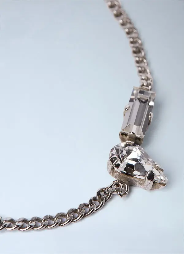 Saint Laurent Cassandre Charm Bracelet With Crystal Embellishments