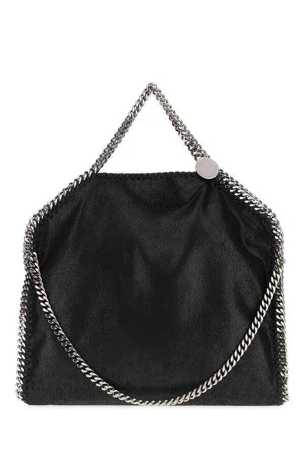 Stella McCartney Black Faux Leather Chain Shoulder Bag - Multicolor