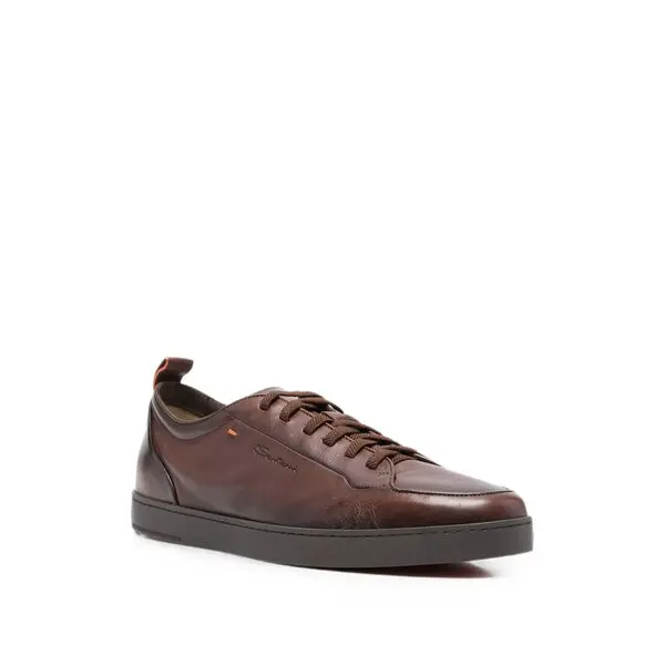 Santoni Calf Leather Lace-up Trainers - Multicolor