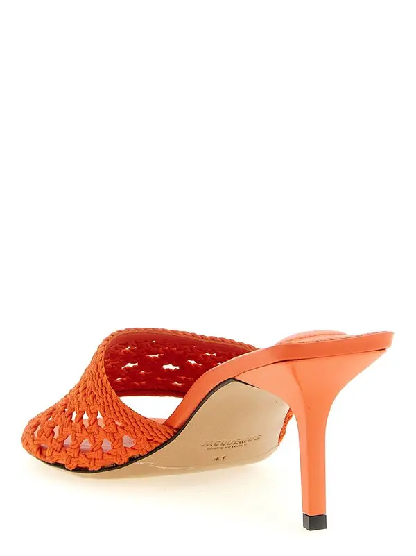 Jacquemus Les Mules Cubisto Braided Raffia Sandals With Lambskin Insole