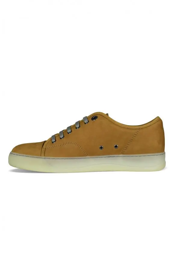 LANVIN Dbb1 Perforated Logo Suede Sneakers - Brown
