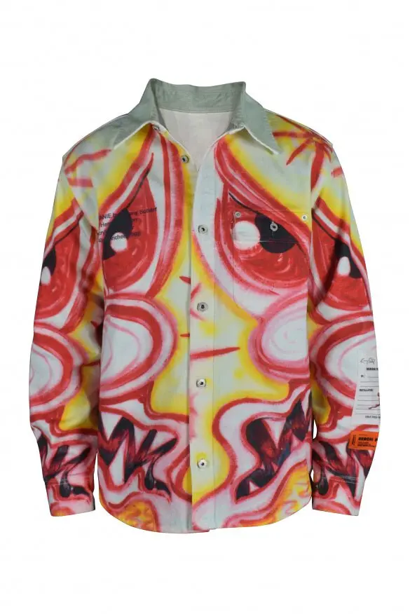 Heron Preston X Kenny Scharf Graffiti Effect Denim Jacket