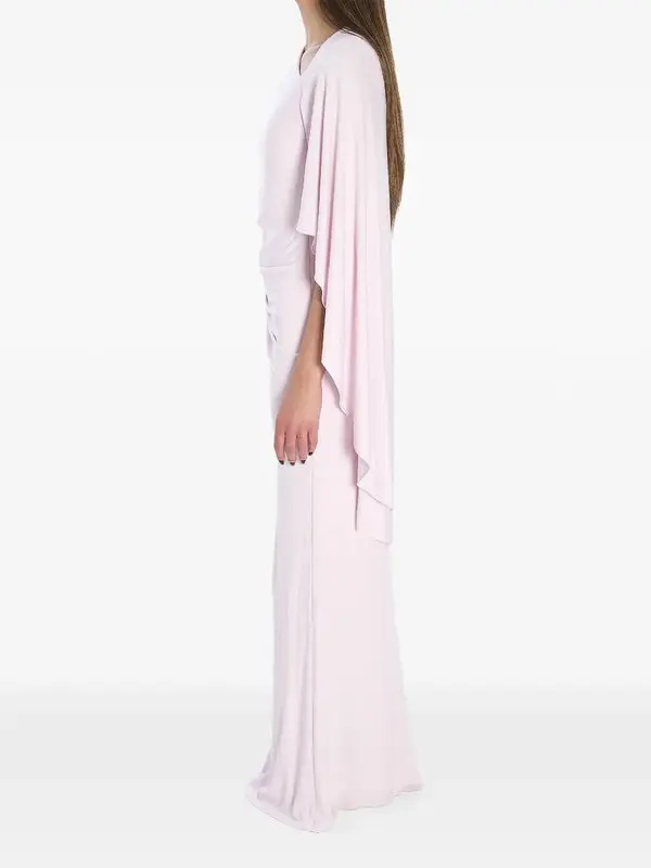 SELF-PORTRAIT Asymmetrical Draped Long Sleeve Gown