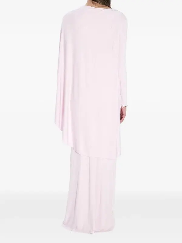 SELF-PORTRAIT Asymmetrical Draped Long Sleeve Gown